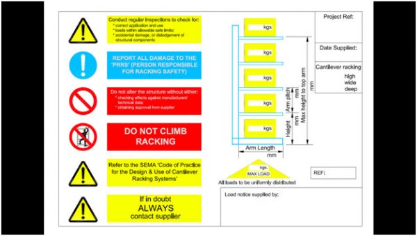 Pallet Racking Load Signs and Notices | SEE Racking Inspections